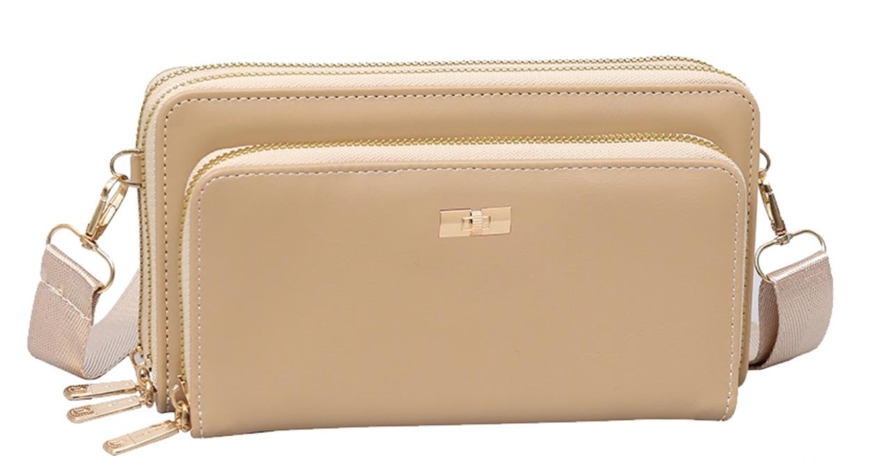 Carteira Bolsa Porta Celular Feminina De Couro Macio Com Grande ...