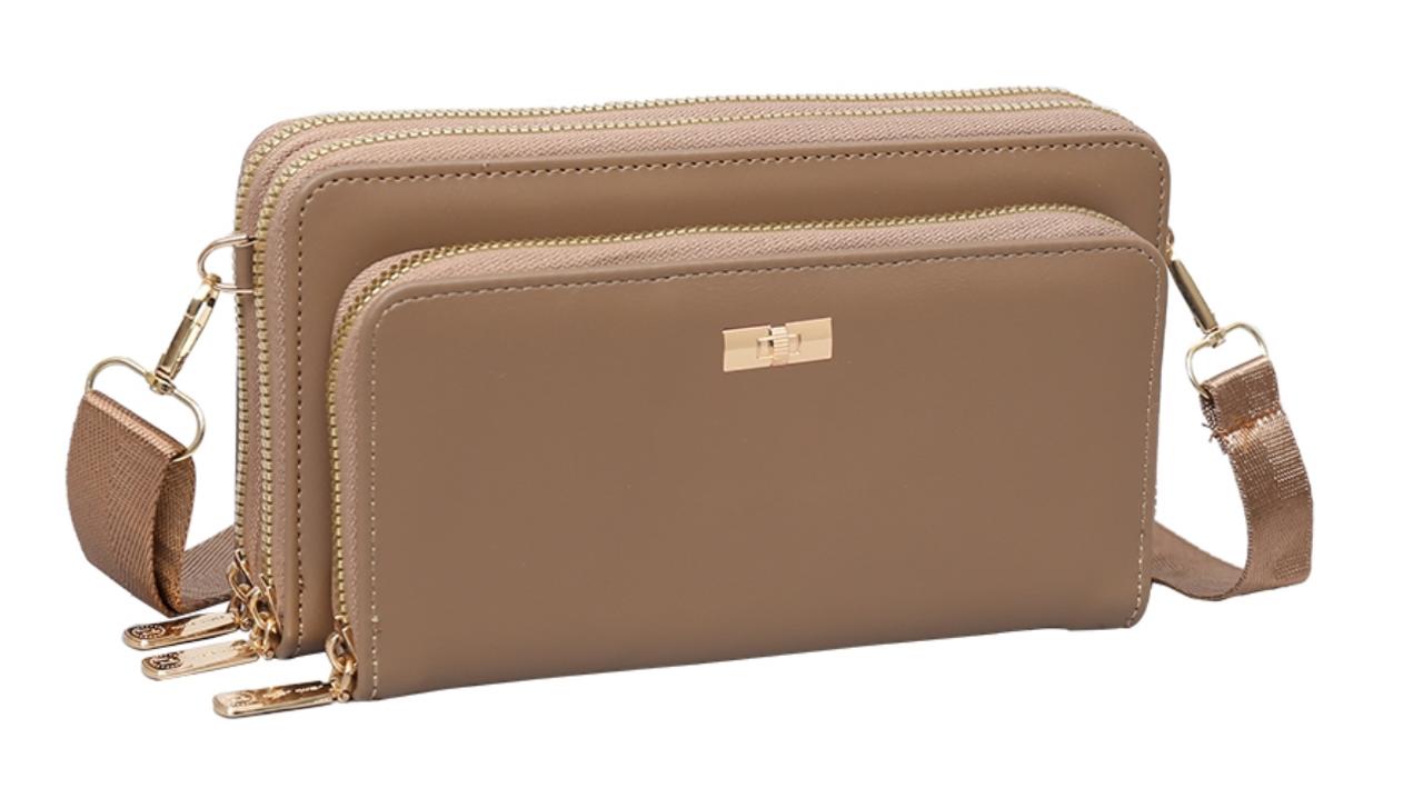 Carteira Bolsa Porta Celular Feminina De Couro Macio Com Grande ...