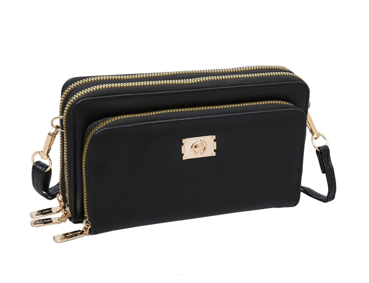 Carteira Bolsa Porta Celular Feminina De Couro Macio Com Grande ...