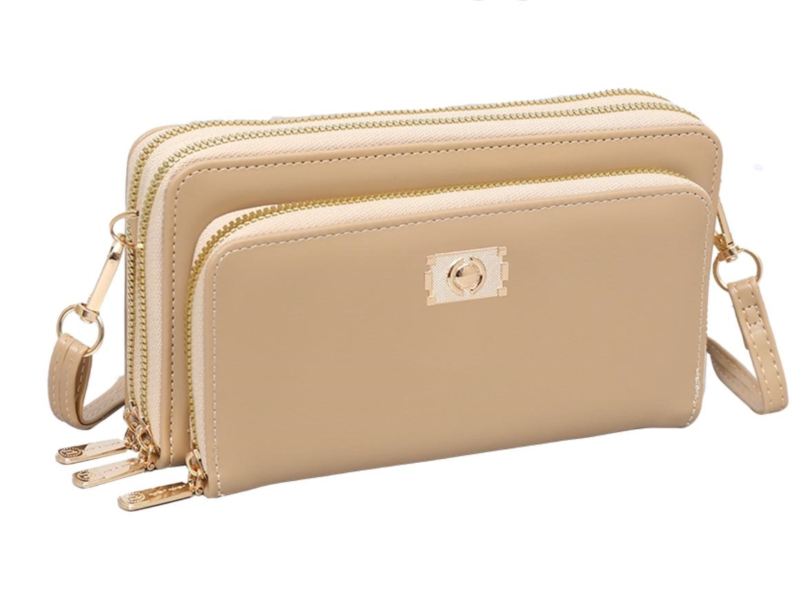 Carteira Bolsa Porta Celular Feminina De Couro Macio Com Grande ...