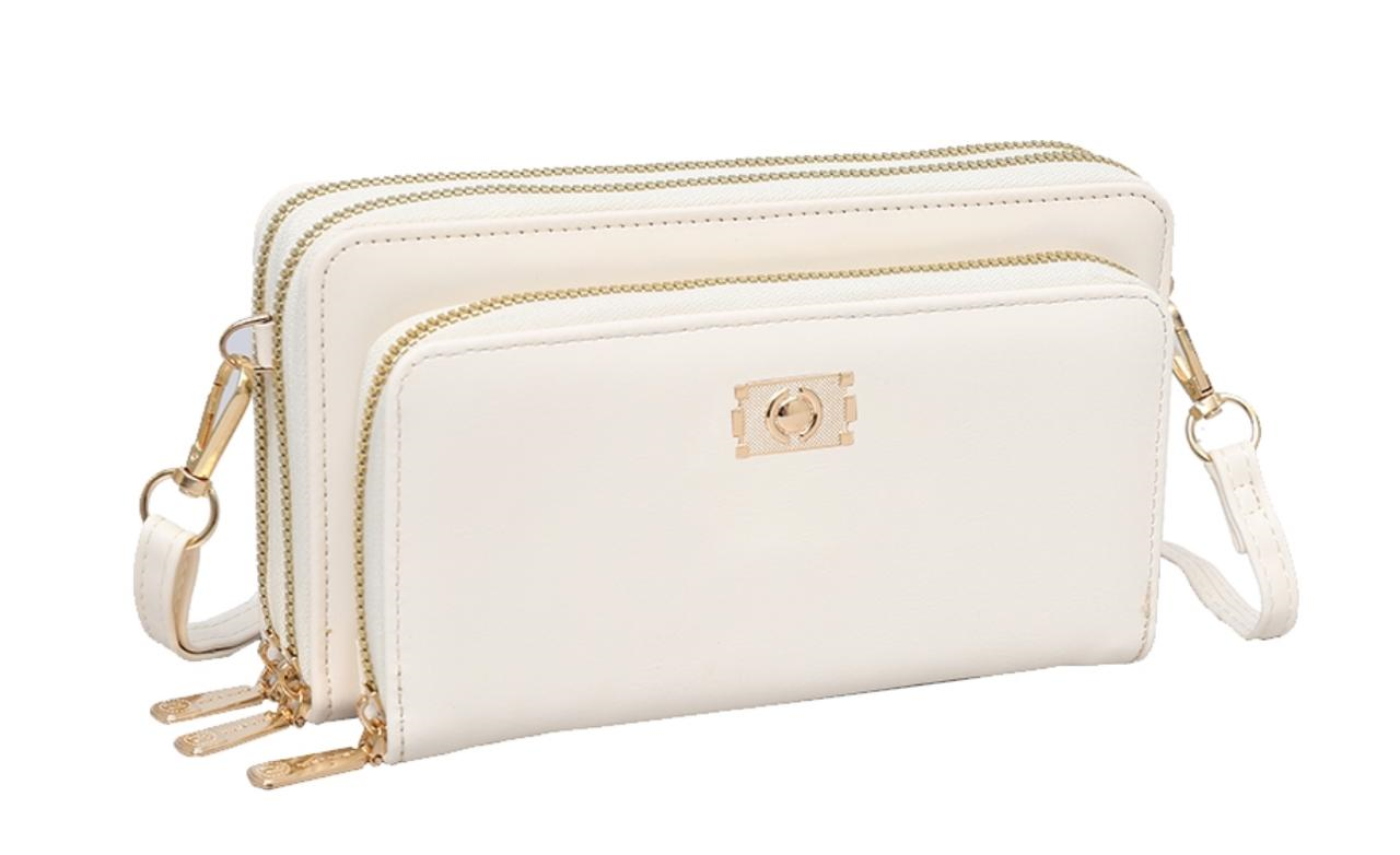 Carteira Bolsa Porta Celular Feminina De Couro Macio Com Grande ...