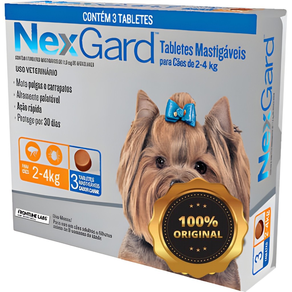 NEXGARD CÃES 2 A 4 KG 3 TABLETES ORIGINAL | Shopee Brasil
