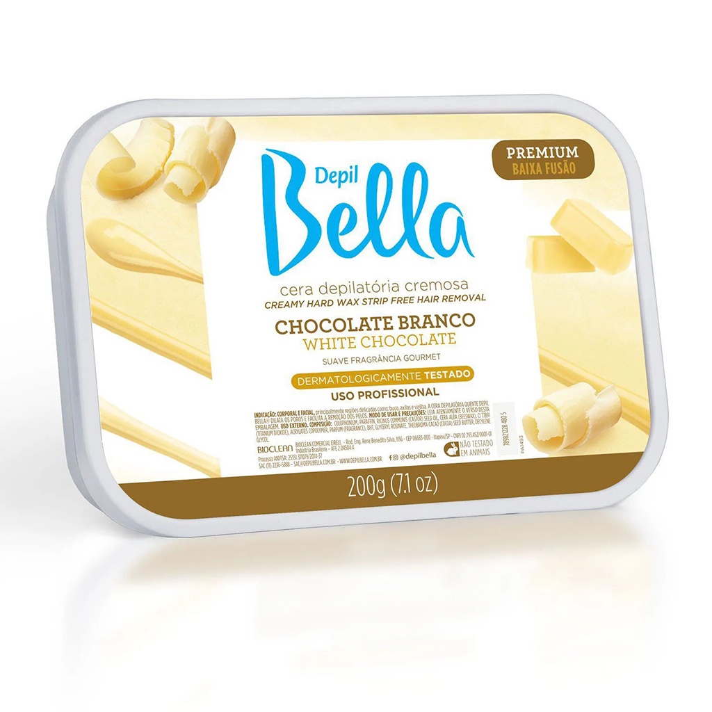 Cera Depilatória Depil Bella Chocolate Branco 200g Cremosa Premium ...