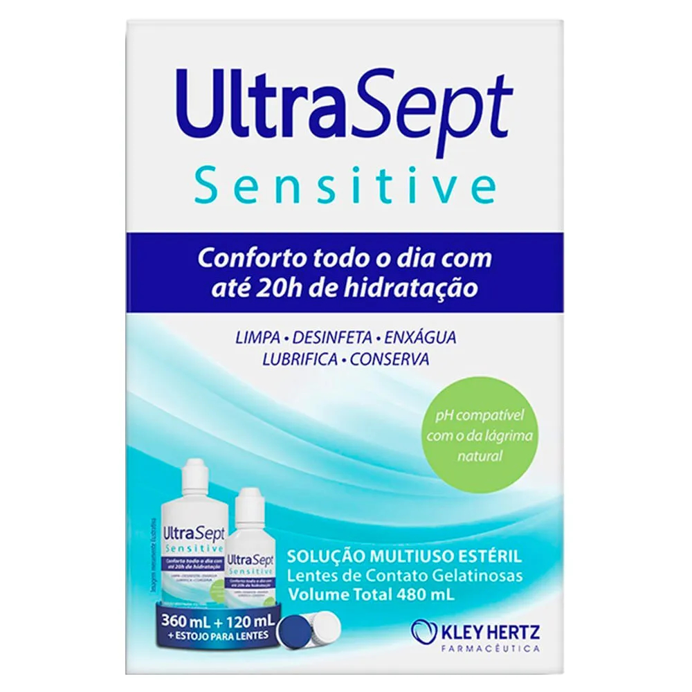 Kit Ultrasept Sensitive Solução Para Lentes 360ml + 120ml | Shopee Brasil