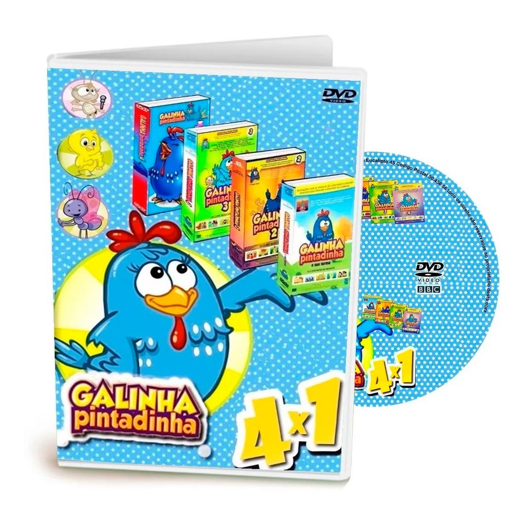 Dvd Galinha Pintadinha 4 Em 1 São 58 Clipes Infantil | Shopee Brasil