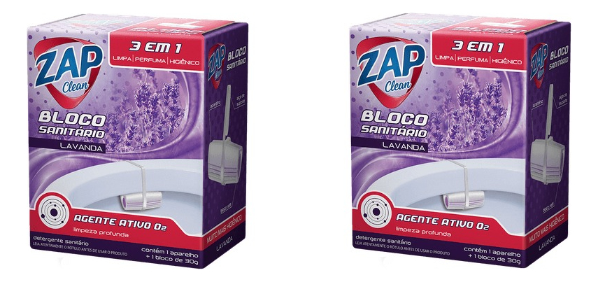 Kit C/ 2un Bloco Sanitario Zap Clean 30g | Shopee Brasil