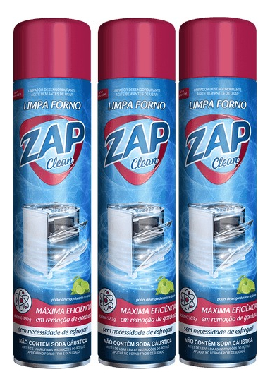Kit C/ 3un Limpa Forno Zap Clean 400ml | Shopee Brasil
