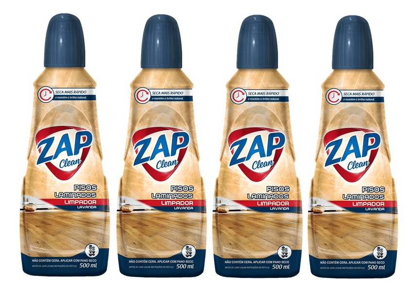 Kit 4un Limpador de Pisos Laminados Zap Clean 500ml | Shopee Brasil