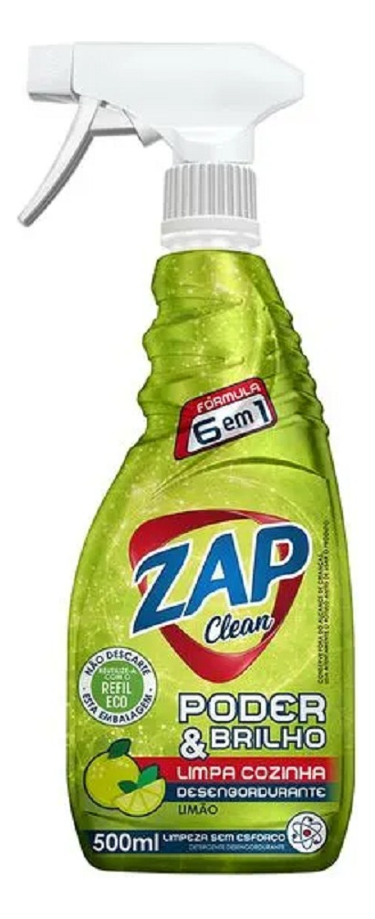 Desengordurante Zap Clean Poder e Brilho 500ml | Shopee Brasil