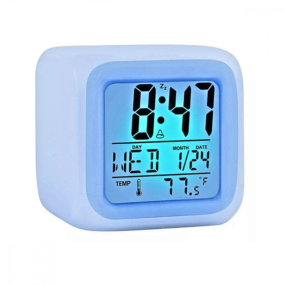 Relógio Digital Cubo com LED RGB Alarme Kapbom KA-7058 | Shopee Brasil