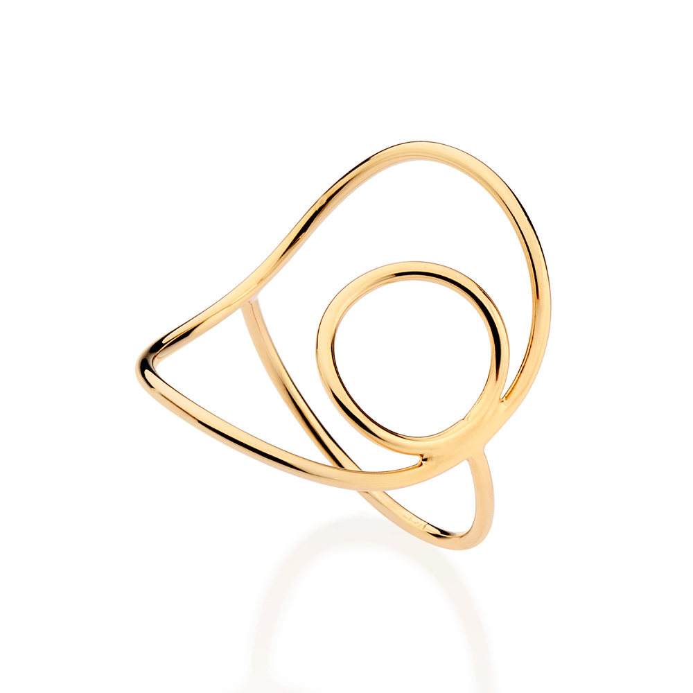 Rommanel Anel Oval Com Círculo Vazado Na Lateral 513460 Vb | Shopee Brasil