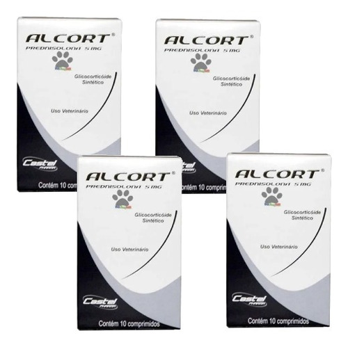 Kit 4 Anti-Inflamatório Cepav Alcort 5 mg para Cães - 10 Comprimidos ...