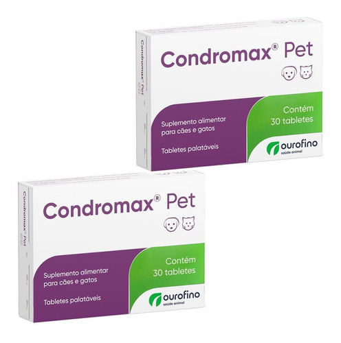 Kit 2 Suplemento Alimentar Ourofino Condromax Pet para Cães e Gatos ...