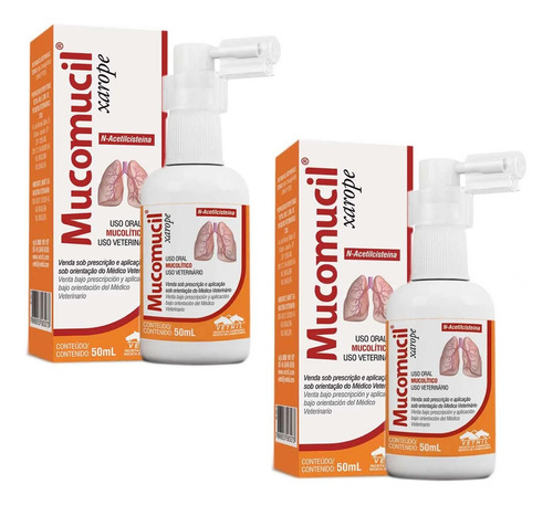 Kit 2 Mucomucil Xarope Vetnil Expectorante - 50 mL | Shopee Brasil