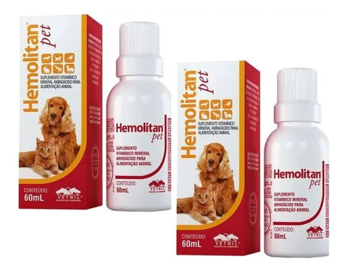 Kit 2 Suplemento Vitamínico Hemolitan Pet Gotas - 60 mL | Shopee Brasil