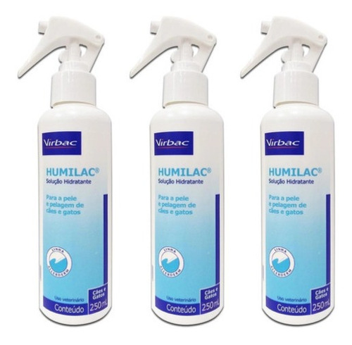 Kit 3 Solução Dermatológica Virbac Humilac Spray - 250 mL | Shopee Brasil