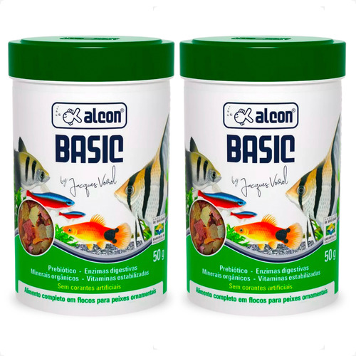Kit 2 Alcon Basic Large Flakes - 50g | Shopee Brasil
