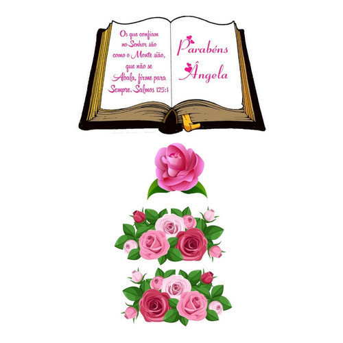 Topo Topper De Bolo Biblia Sagrada Personalizado | Shopee Brasil
