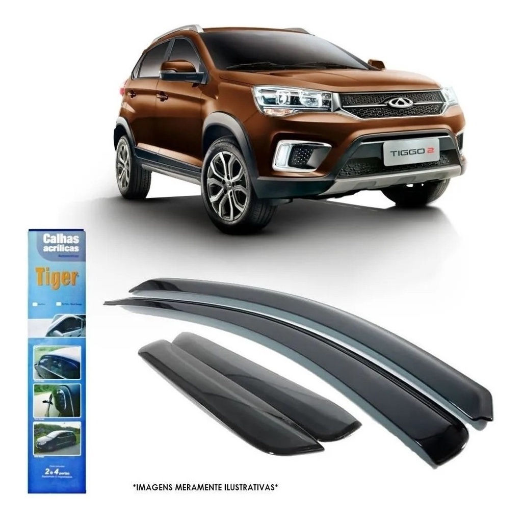Calha De Chuva Defletor Chery Tiggo 2 Tiggo 3X 4 Portas | Shopee Brasil