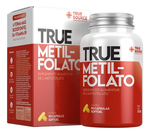 True Metilfolato 90 Cápsulas Ácido Fólico Metilado Vita B9 Sabor Neutro