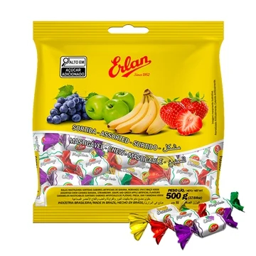 Bala Erlan Mastigavel Sortida 500g | Shopee Brasil