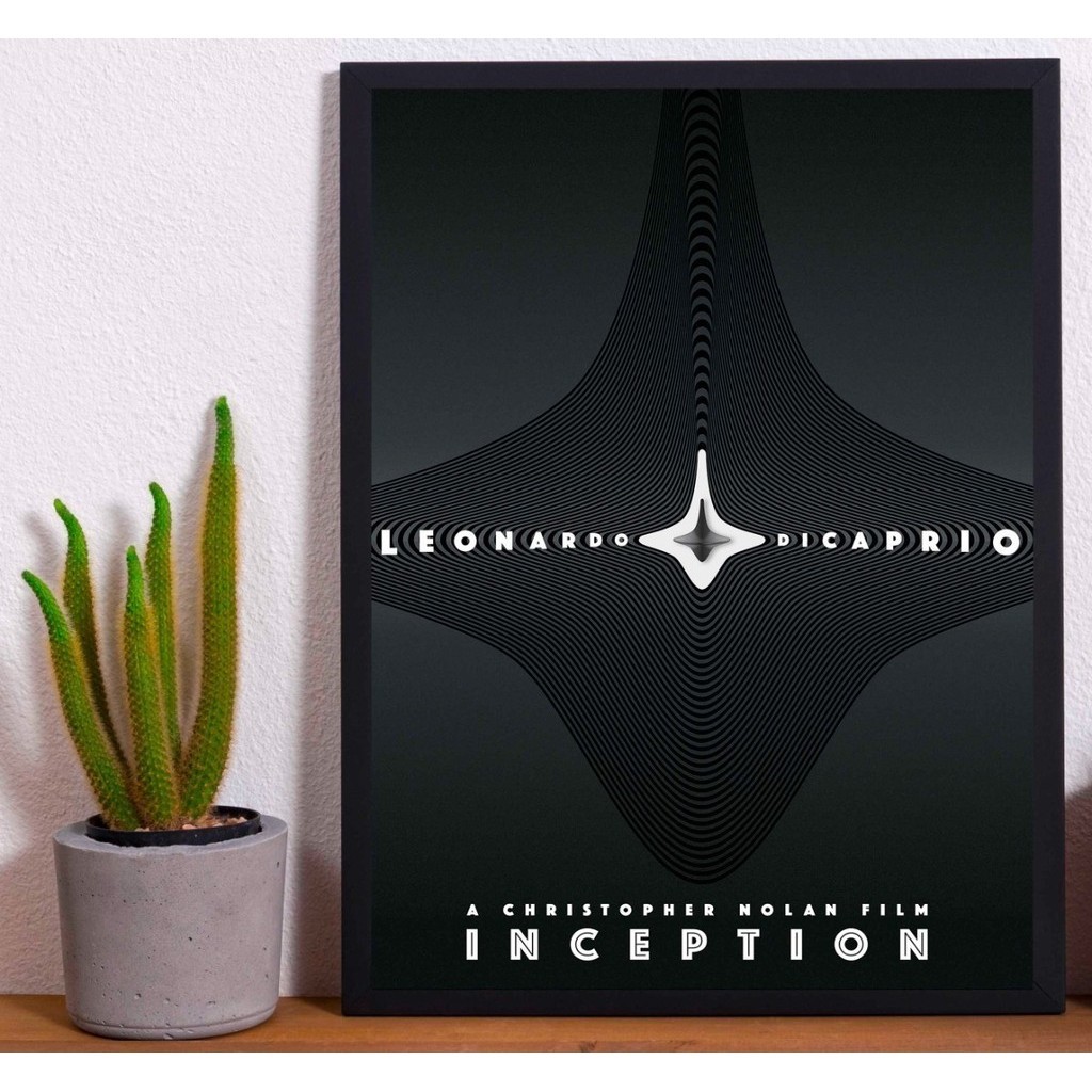 Quadro Poster Inception Nolan Fan Art Decorativo 32x24cm com Moldura ...