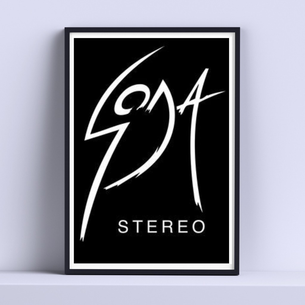 Quadro Decorativo 32x24 Cm Soda Stereo Logo X Com Moldura Moderno ...