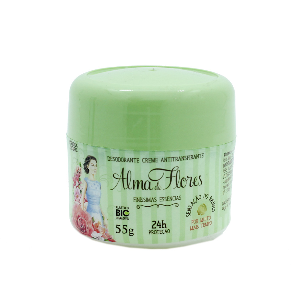 Alma de Flores Desodorante Creme Clássico De 55G | Shopee Brasil