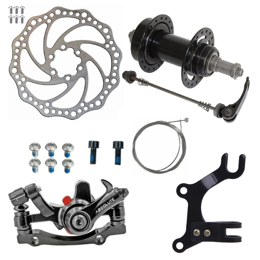 KIt Freio A Disco Para Bicicletas Com Cubo Pinça Adaptador e Cabo ...