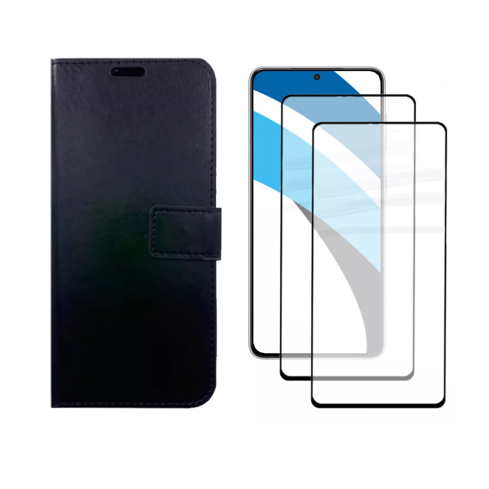 Capa Carteira Couro Flip Para Xiaomi Redmi Note 11 + 2x Película 3d 9d ...