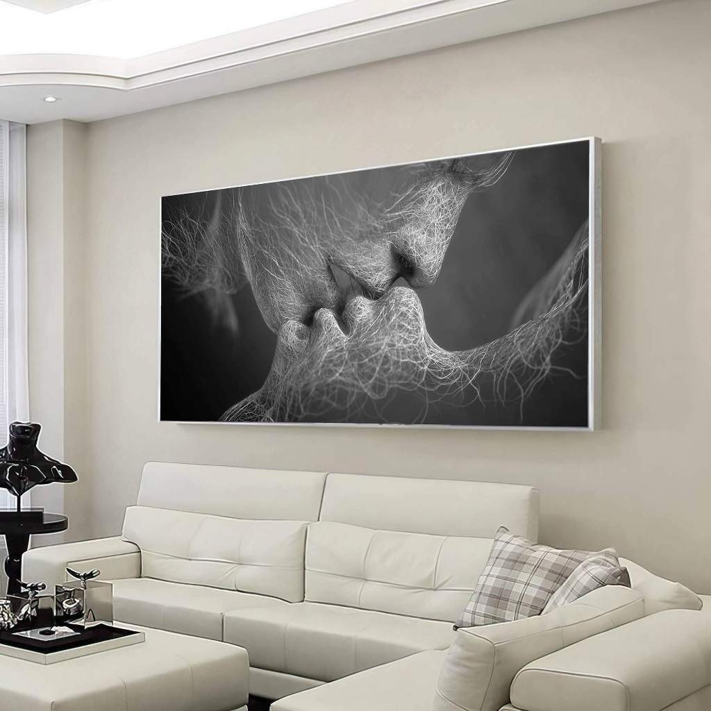Quadro Decorativo 115x80cm Grande Luxo Beijo de Amor Intenso e Paixão ...