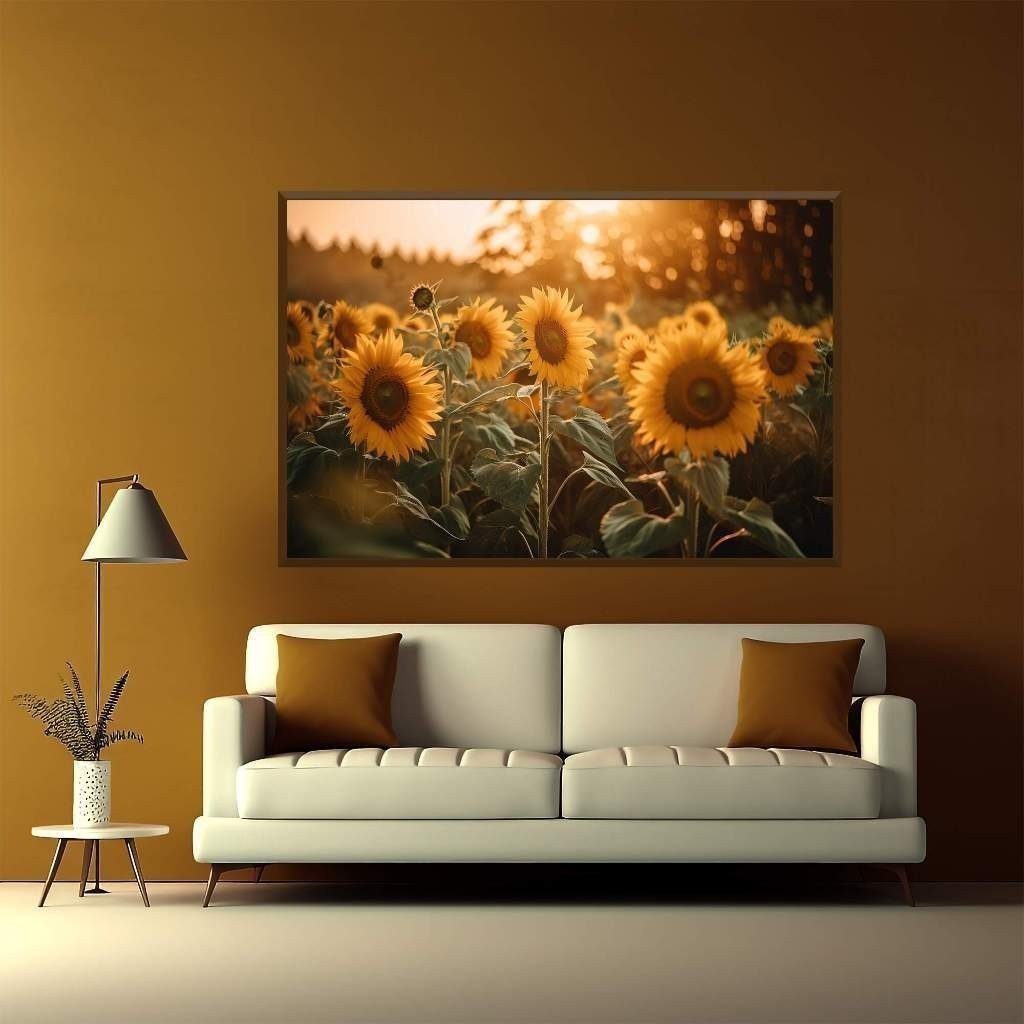 Quadro Decorativo 115x80cm Grande Luxo Girassol Brilho Solar Intenso ...