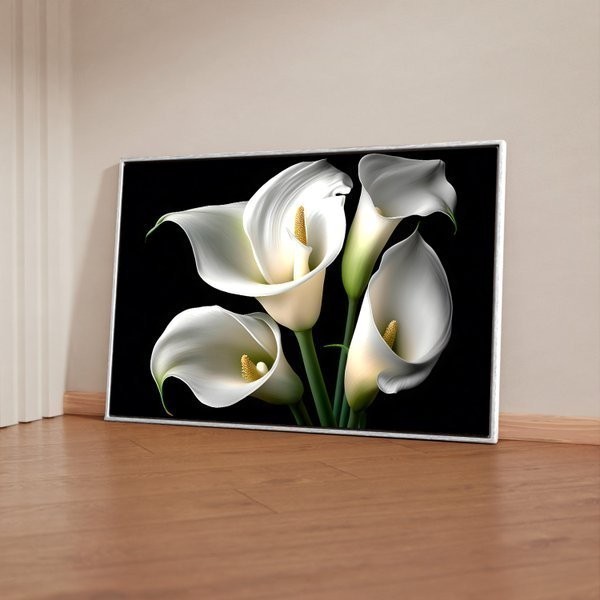 Quadro Decorativo 115x80cm Grande Luxo Flor Branca Lírio Calla Hall ...
