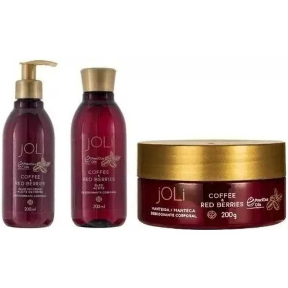 Óleo em Creme Café e Frutas Vermelhas 200 ml+ Óleo Corporal Joli 200ml ...