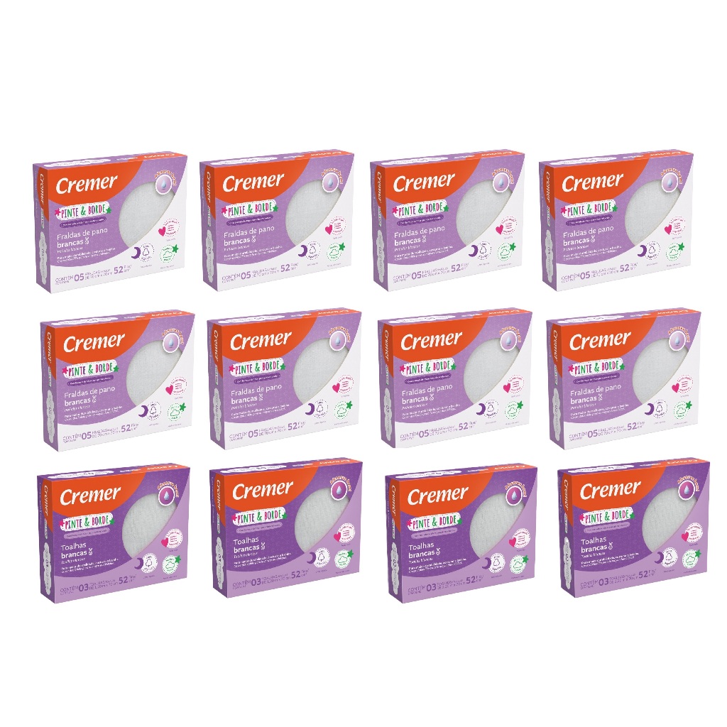 Kit Fraldas + Toalhas Pinte E Borde Cremer | Shopee Brasil