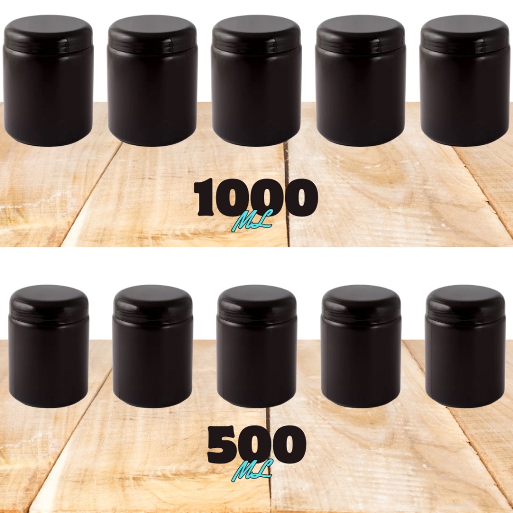 5 Potes 500ml e 5 Potes 1 Litro - kit 10 potes para campo militar ...