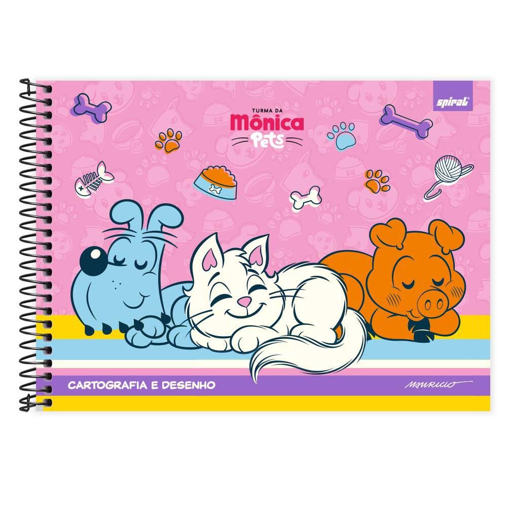 Bidu Monica Pets - Caderno Cartografia e Desenho Capa Dura 80 Folhas ...