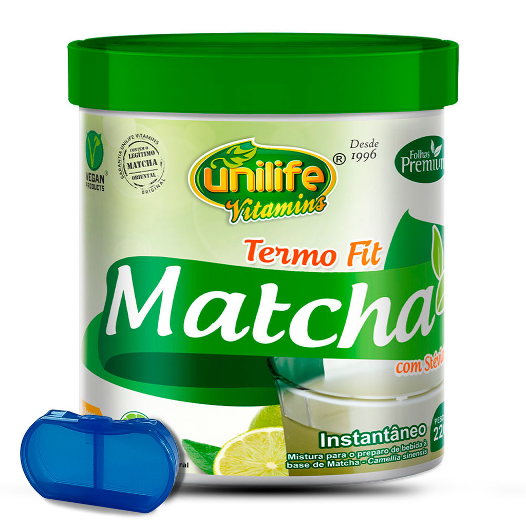 Matcha Termo Fit Unilife Chá Verde 220g + Porta Cápsulas | Shopee Brasil