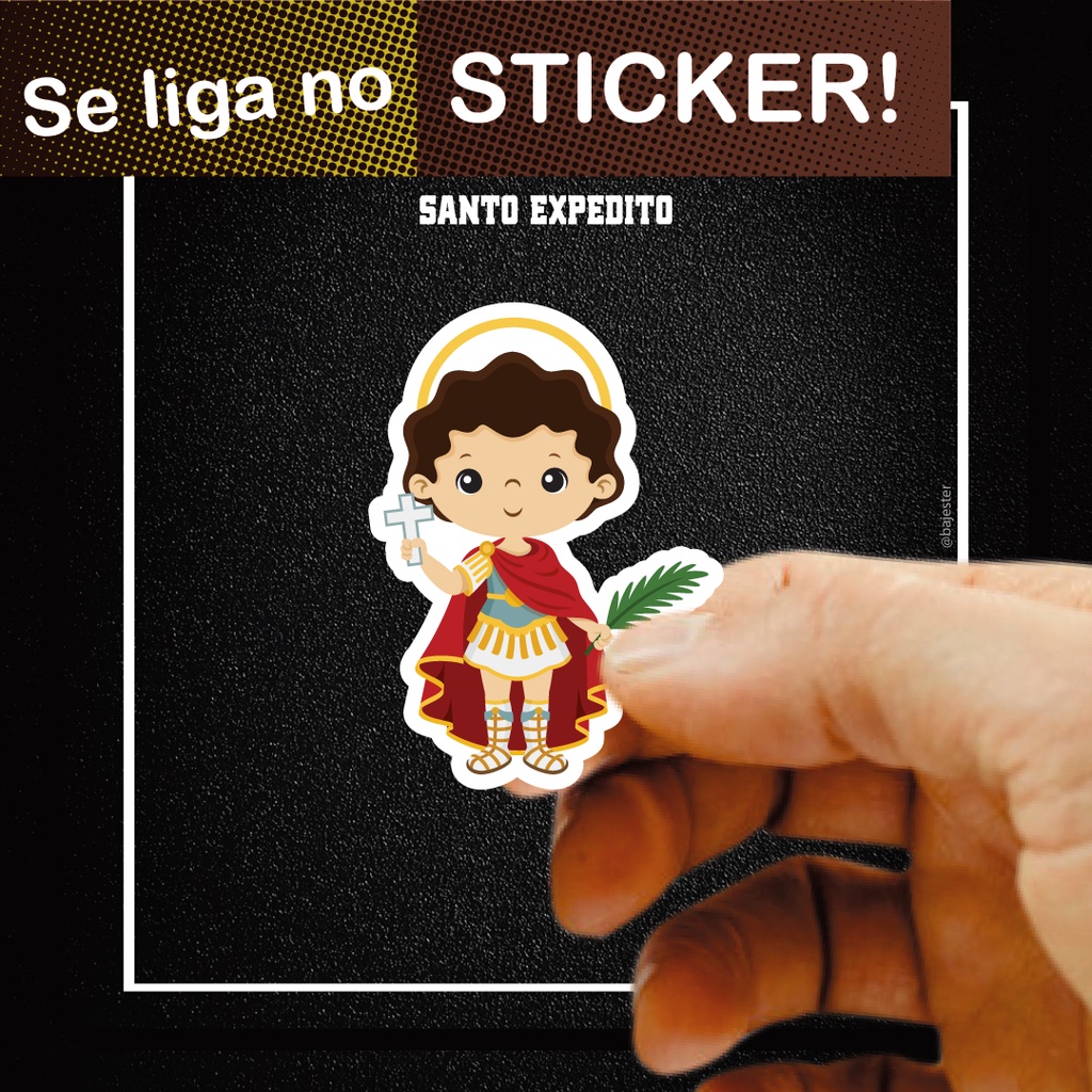 Adesivo Sticker Santo Expedito Santinhos Santo | Shopee Brasil