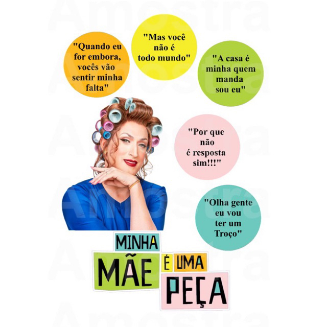 Topo de bolo Minha Mãe é uma Peça personalizado c/ nome e idade Topper ...