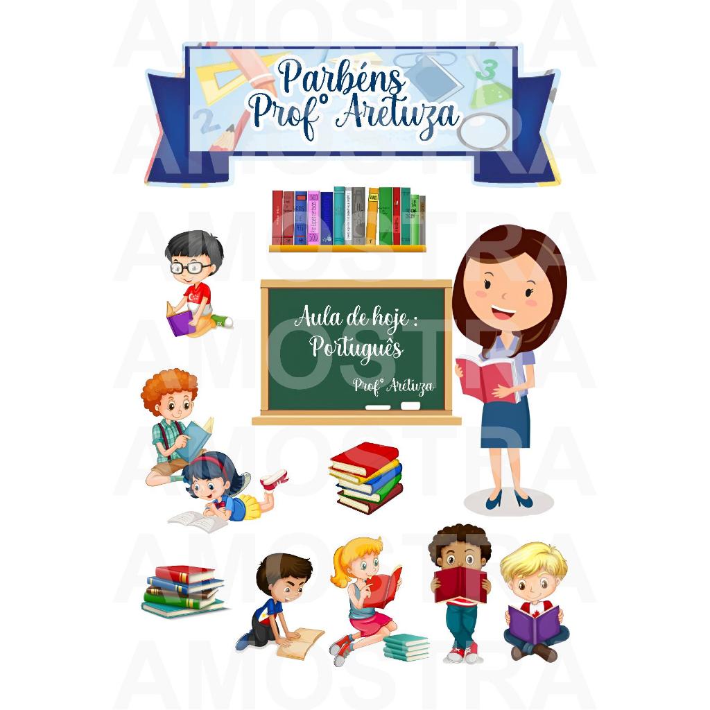 Topo de Bolo Professora, Pedagoga personalizado c/ nome e idade Topper ...