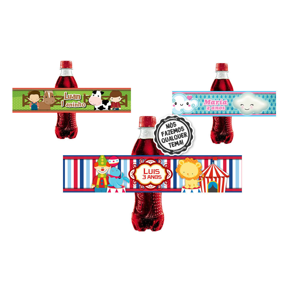 14 Rótulos Adesivos Mini Coca Cola Rotulo Adesivo Kit Festa Infantil 3d ...
