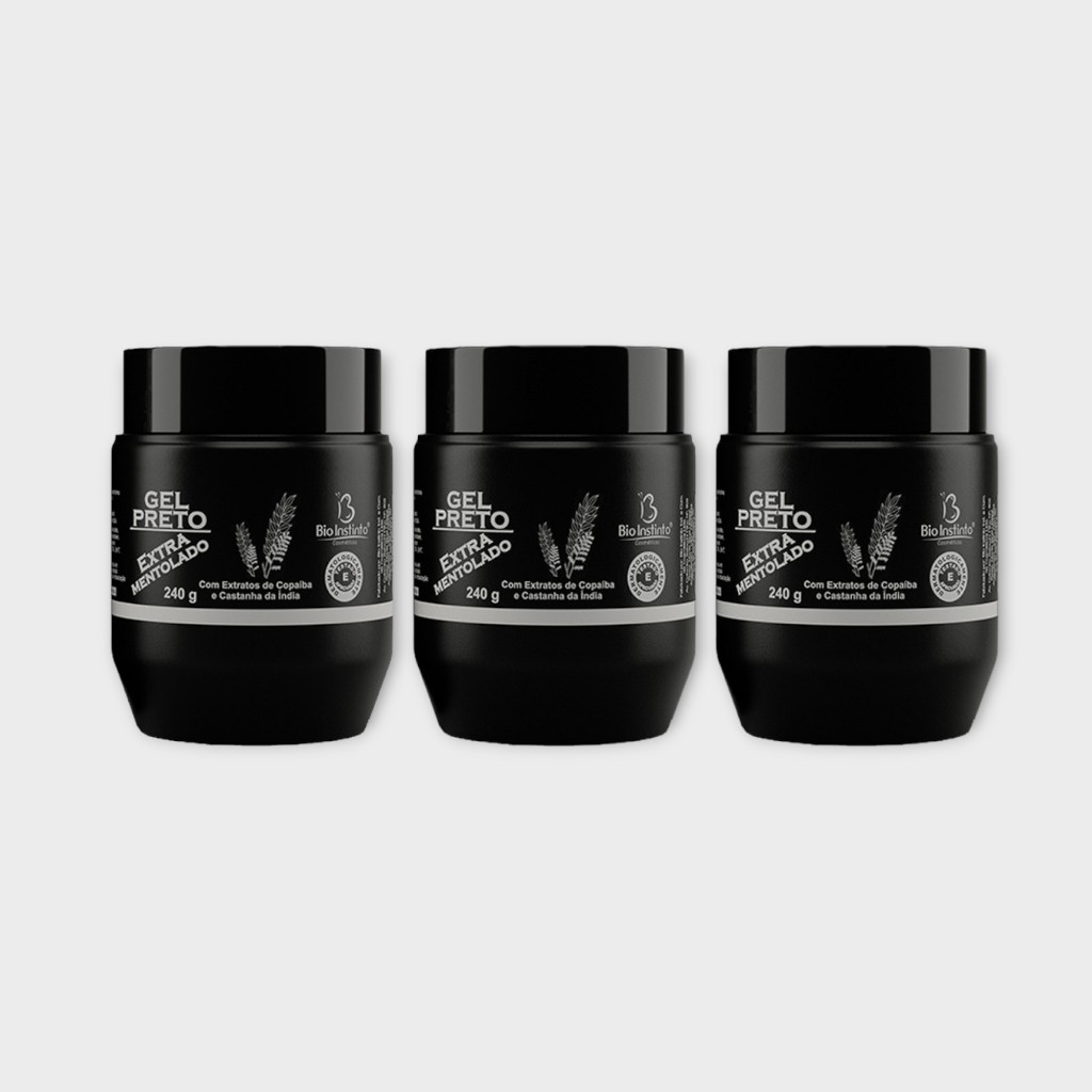 3UN Gel Preto Extra Mentolado | Frescor Intenso e Sensação Prolongada ...
