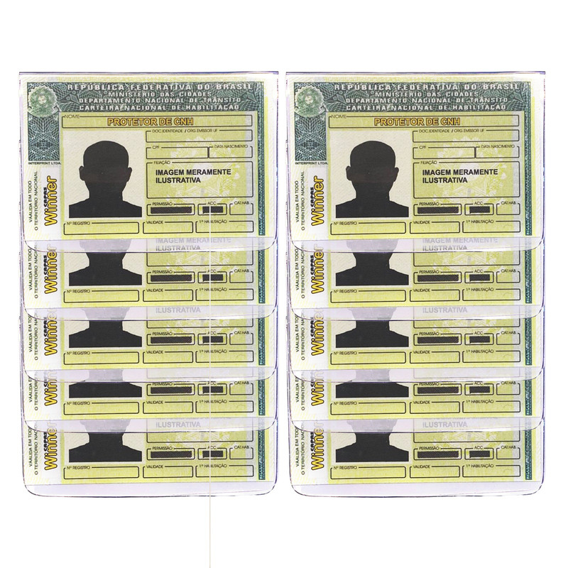 10 Peças Suporte Cnh Card Cartão Acrilico Em Acrílico Anti Aranhões ...