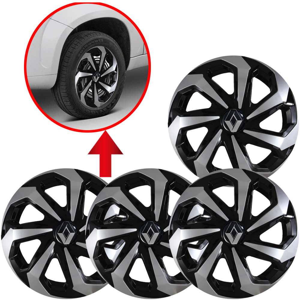 Jogo 4 Calotas Esportivas aro 13/14/15 Spider Renault Logan Scenic ...