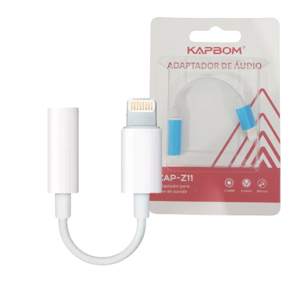 Adaptador Lightning IOS para P2 Kapbom KAP-Z11 | Shopee Brasil