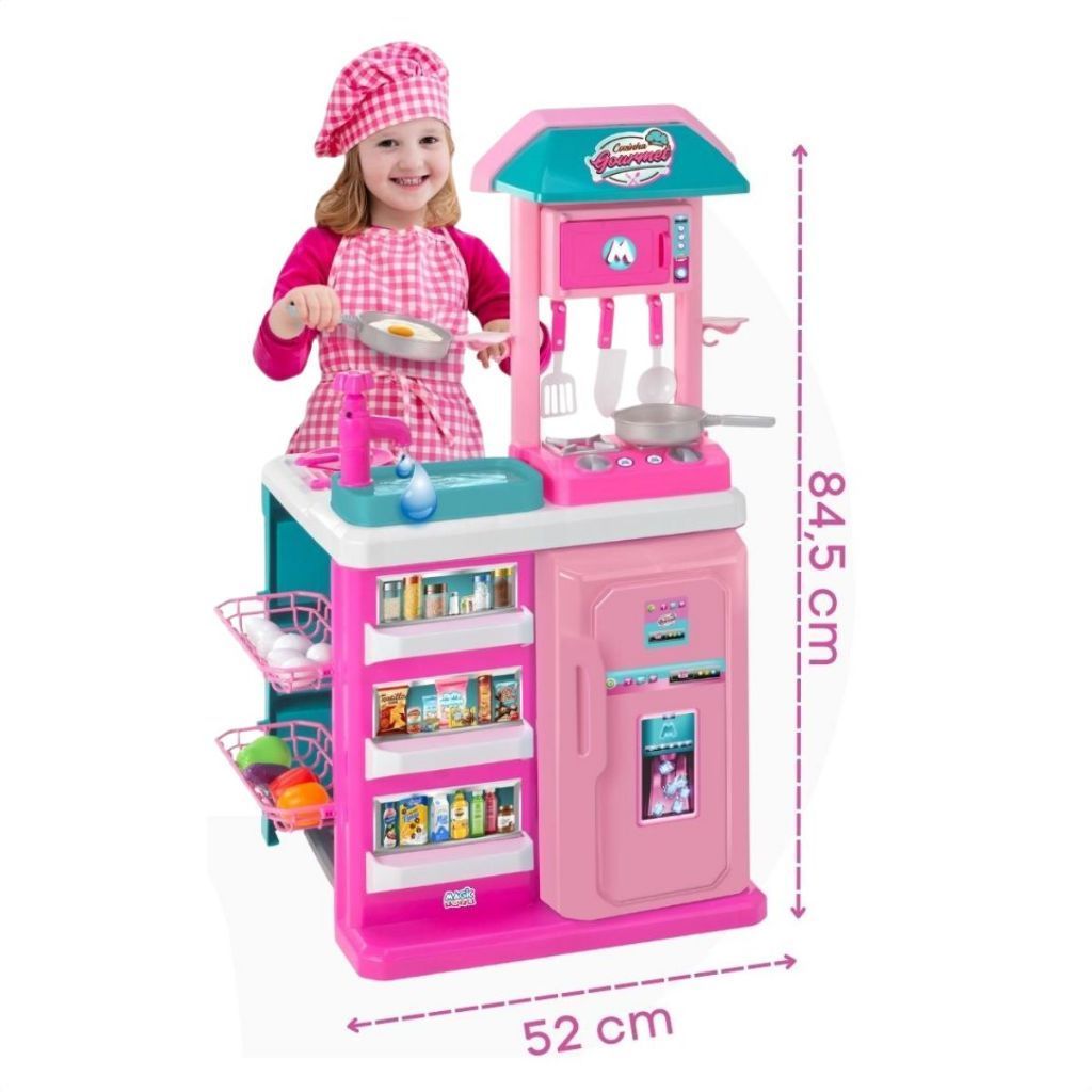Brinquedo Cozinha Infantil Gourmet Completa Com Acessórios Sai Água - Magic Toys | Shopee Brasil
