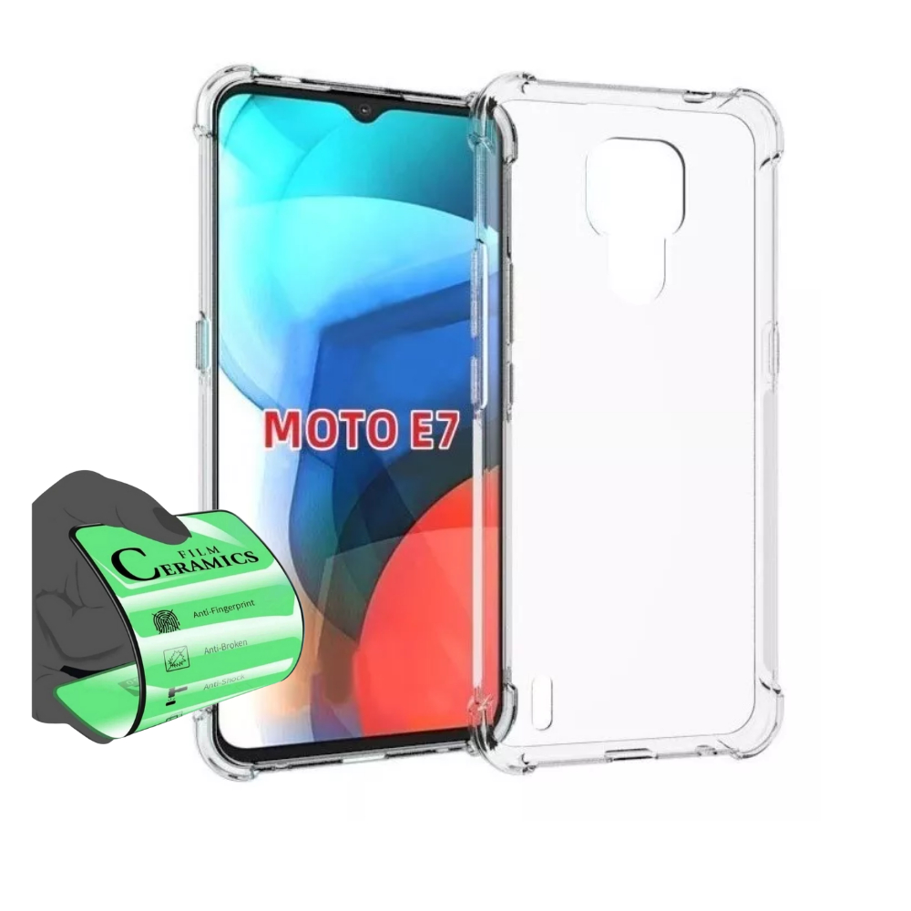Capa Capinha Anti Impacto + 2 Peliculas Para Motorola Moto E7 | Shopee Brasil