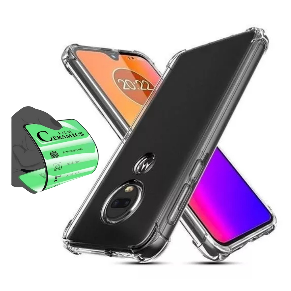 Capa Capinha + 2 Película Cerâmica Para Motorola Moto G7 Plus | Shopee Brasil