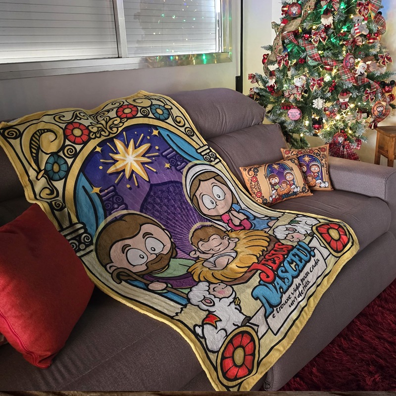 Manta Soft Jesus Nasceu | Shopee Brasil